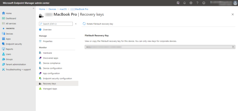Intune: macOS FileVault Recovery Key is missing - azuregeek.io